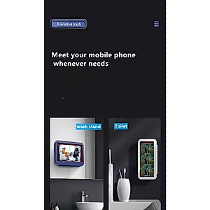 Profitsrollin Waterproof Shower Phone Holder,360° Rotation Shower Phone Case, Anti-Fog High Sensitivity Cover Mount Box for Bathroom Wall Mirror Bathtub Kitchen, Universal Phones Under 7 inch (White)