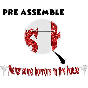 There’S Some Horrors in This House Glitter Photo Banner Hallowmas Flag Backdrop Photo Props Pumpkin Ghost Background Trick or Treat Killer Theme Decor for Halloween Birthday Party Supplies Decoration