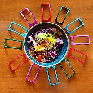 GINKGO Taco Holder Stand up Set of 12, 4 Colorful Plastic Taco Shell Holder Plate Protector Food Holder, Microwave Safe Stands for Soft and Hard Shells