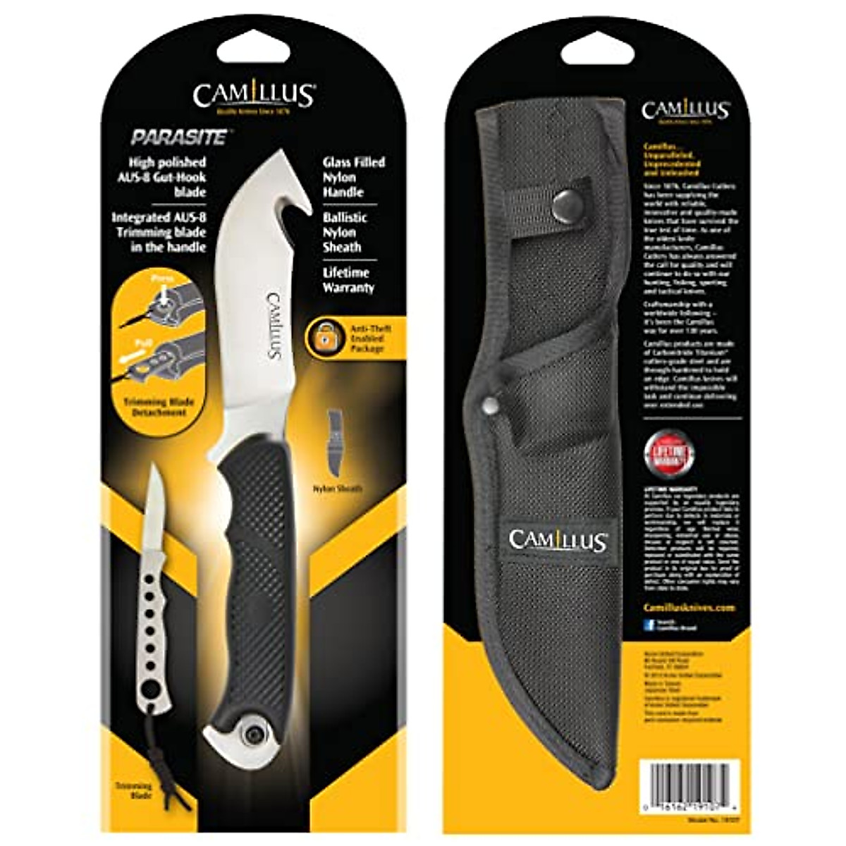 Camillus Parasite Gut Hook, 9.75-Inch Fixed Blade Knife