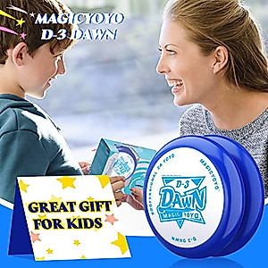 Responsive Yoyo D3 Looping Yoyo for Kids, Durable Professional Plastic Yo yo for Beginners, Looping Yo-yo for 2A Thick with Extra 2 Yoyo Strings + 2 Spacers ( Blue White)