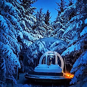 Inflatable Bubble Camping Tent Outdoor Waterproof Clear Dome Camping Cabin Bubble House Mushroom Tent with Quiet Air Blower for Camping, Music Festival, Stargazing