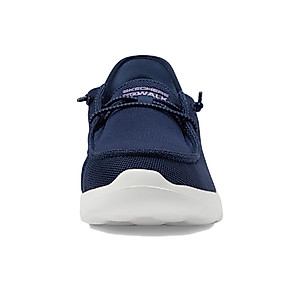Skechers Women's Hands Free Slip-Ins Go Walk Joy Moc Toe Casual Shoe Sneaker, Navy/Lavender, 7