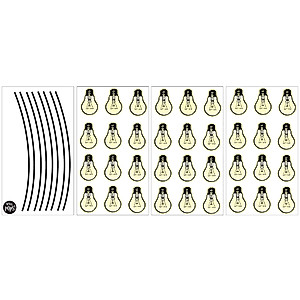 WallPops WPK3016 Bright Ideas Glow in The Dark Art Kit Peel & Stick Wall Decals, Yellow