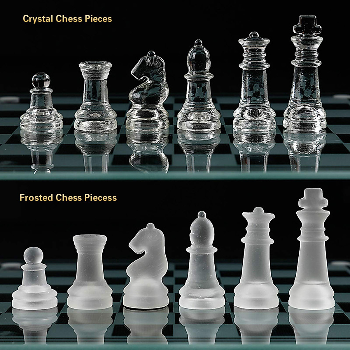 Upgraded Acrylic Chess Board Anti-Broken Elegant Glass Chess Pieces Chess Game Chess Set Chess Game