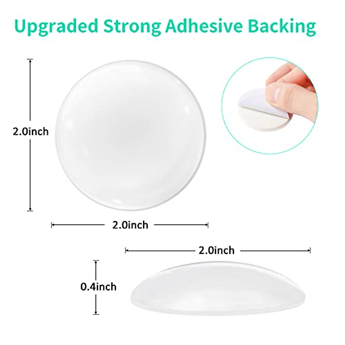 Door Stopper Wall Protector 2" (6 PCS) Silicone Wall Protectors from Door Knobs Door Knob Wall Protector Protects Every Wall Surface (Clear(6pcs))