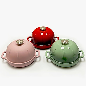 Cuisiland Enameled Cast Iron Round Bread Oven with 10-inch Diameter, 5-Quart Capacity, Handle for Cooking, Baking, Roasting, Stewing, and Braising, Suitable for Stoves, Ovens, and Grills