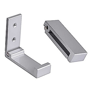 Teensery 2 Pcs Aluminium Alloy Folding Hooks Foldable Wall Mount Cloth Hangers Coat Rack Single Hooks for Home Kitchen Bathroom Bedroom (Silver)