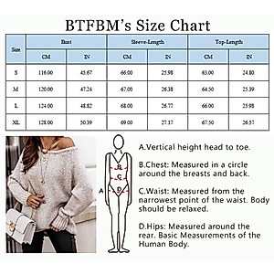 BTFBM Women Casual Long Sleeve Fall Sweaters Crew Neck Soft Ribbed Knitted Oversized Pullover Loose Fit Jumper(Solid Apricot, Small)