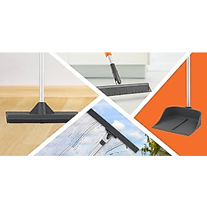 Silicone Broom, Rubber Broom for Pet Hair Hardwood Floor, Silicone Brooms for Floor Cleaning, Pet Hair Rubber Broom for Pet Hair on Carpet, Slim Hair Broom for Carpet, by Superio