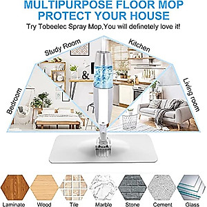 Spray Mop for Floor Cleaning, LINKPAL Floor Mop with a Refillable Bottle and 3 Washable Microfiber Pads, Spray Dry Wet Mop for Hardwood Laminate Wood Vinyl Ceramic Tiles Floor Cleaning
