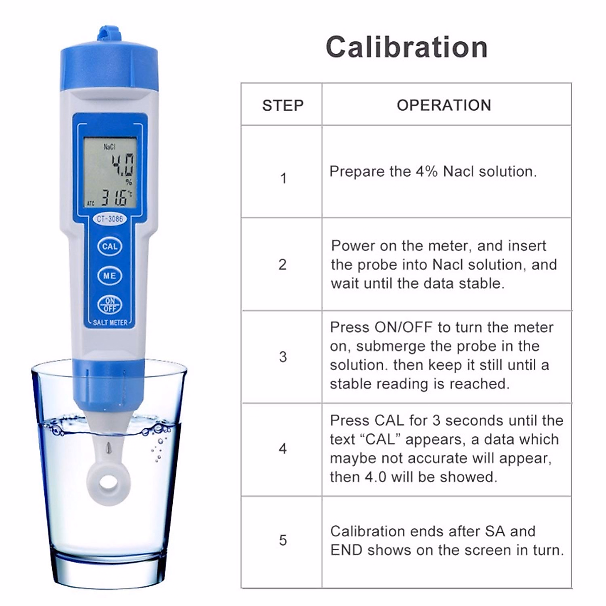 Y-LKUN Water Quality Meter High Performance Original Salt Meter Digital Salinity Tester Pen Type Chemical Pharmaceutical Pool Food Water Quality Tester Tools Moisture Meter