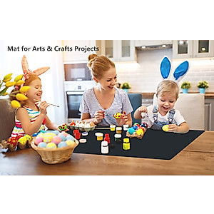 Silicone Counter Mats Set of 2, Heat Resistant, Kitchen Countertop Protector, Non Slip, Black
