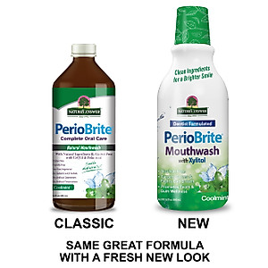 Nature's Answer Periobrite Cool Mint All-Natural Mouthwash | Promotes Healthy Teeth & Gums | Fights Bad Breath | Flouride-Free, Alcohol-Free & Gluten-Free | No Articial Preservatives 16oz (2 Pack)