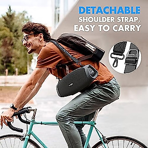 W-KING Portable Loud Bluetooth Speakers with Wireless Microphone, (120W PEAK)70W Outdoor Speaker Bluetooth Wireless Waterproof, Triple Passive Radiators-Deep Bass/Hi-fi/DSP/Power Bank/TF/AUX/EQ/Opener