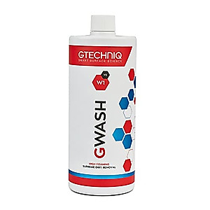 Gtechniq - W1 GWash - High Foam Content, Maximum Gloss Retention, Tough On Dirt and Grime, High Slickness Lubrication - Breaks Down Residue, Works Great in Foam Cannons (500 milliliters)
