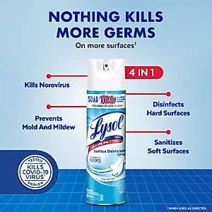Lysol Disinfectant Spray, Sanitizing and Antibacterial Spray, For Disinfecting and Deodorizing, Crisp Linen, 19 Fl. Oz (Pack of 2)