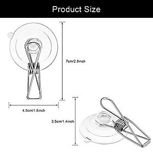 16 Pieces Suction Cup Clips Plastic Round Suction Cup Clamp Holder Suction Cups with Clips Heavy Duty for Hanging Home Office Accessories