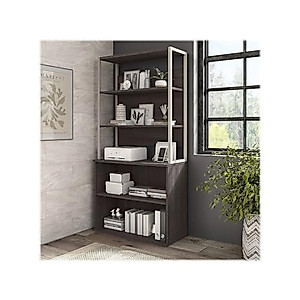 Bush Business Furniture Hybrid Small 2 Shelf Bookcase in Storm Gray