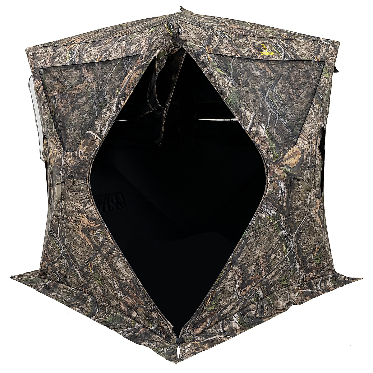 Browning Evade Tent Hunting Blind Featuring 180 Degree Windows with Shoot Through Mesh and Silent Open, Silent Magnetic Door System, and Brush Loops, Mossy Oak Country DNA