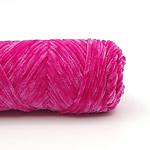 Dsxnklnd Velvet Chenille Yarn for Hand-Knitted Crochet Thread DIY Craft Scarf Sweater