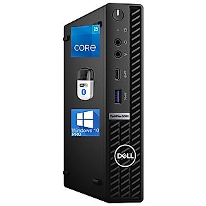 Dell OptiPlex 5080 Micro Desktop Computer – Intel Core i5-10400 Upto 4.3GHz - 16GB RAM, 512GB M.2 NVME SSD, AC Wi-Fi, Bluetooth, DisplayPort, HDMI, USB Type-C - Windows 10 Pro (Renewed)