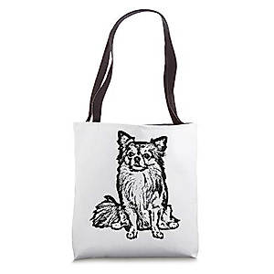 Chihuahua Long Hair Dog Lover Black For Women Men Tote Bag