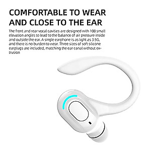 M-F8 Waterproof Hanging Single Ear Earbuds Bluetooth-compatible 5.2 Noise Cancelling Sports Wireless Business Headphones Headset
