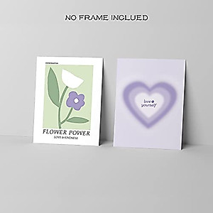 La Naranja Danish Pastel Room Decor Aesthetic Green Purple Wall Art Matisse Prints Abstract Wall Paintings for Girls Bedroom Gifts for Teens, Set of 6 Pictures, 8''x10'', UNFRAMED