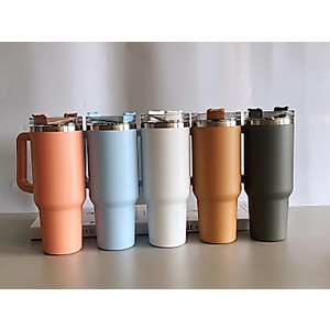 Generic Adventure Quencher 40 oz Tumbler With Handle And Straw Vacuum Insulated Stainless Steel Tumbler Thermo Cup (White)