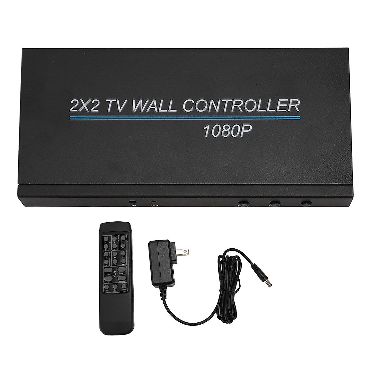 HDMl Video Wall Controller 1920x1080P 60Hz, Video Wall Processor with Remote Control, 2x2 1x2 2x1 1x3 3x1 1x4 4x1 TV Wall Controller for 4 TV Splicing Display (US Plug)
