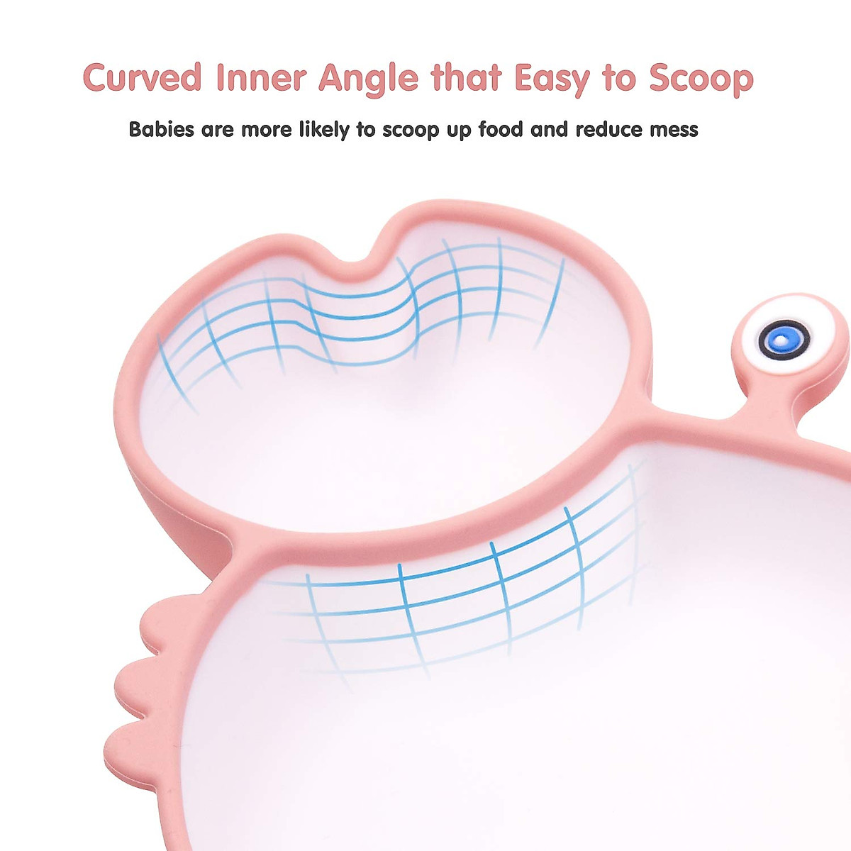 Qshare Toddler Plate, Portable Baby Plates for Toddlers and Kids, BPA-Free Strong Suction Plates for Toddlers, Dishwasher & Microwave Safe Silicone Placemat 9x6x1.4 inch