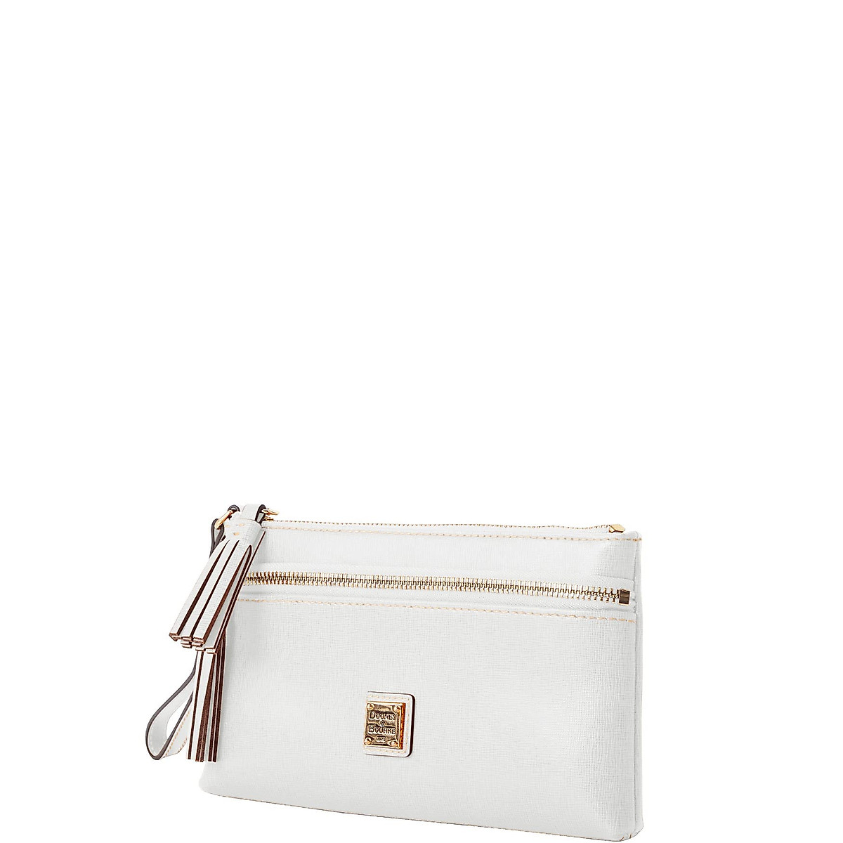 Dooney & Bourke Handbag, Saffiano Double Zip Wristlet - Off White