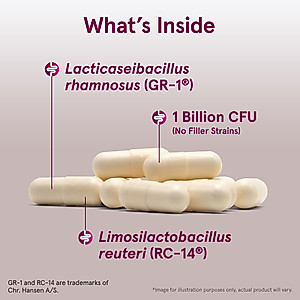 Jarrow Formulas Fem-Dophilus Probiotics 1 Billion CFU With 2 Clinically Effective Strains, Dietary Supplement for Vaginal Health and Urinary Tract Health, 60 Veggie Capsules, 60 Day Supply