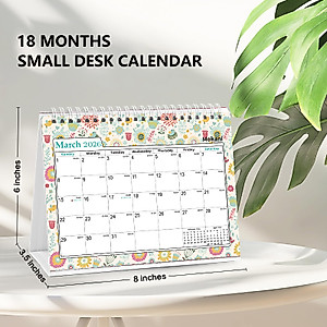 Mokani Small Desk Calendar 2023-2024 (8"x6"), Mini Monthly Desktop Calendar from January 2023 to June 2024, Academic Year Standing Desk Calendars with Planner Stickers