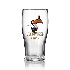 Guinness Toucan Stout Beer Glass Twin Pack | Certified Official Merchandise 20oz Glass | Gifts for Beer Lovers