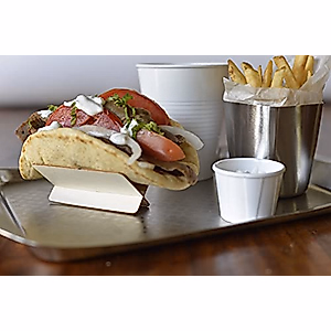 Tablecraft Disposable Taco Taxi, X-Shape Two-Piece, Poplar Wood, 3.5 x 2.5 x 1.75", Pack of 50