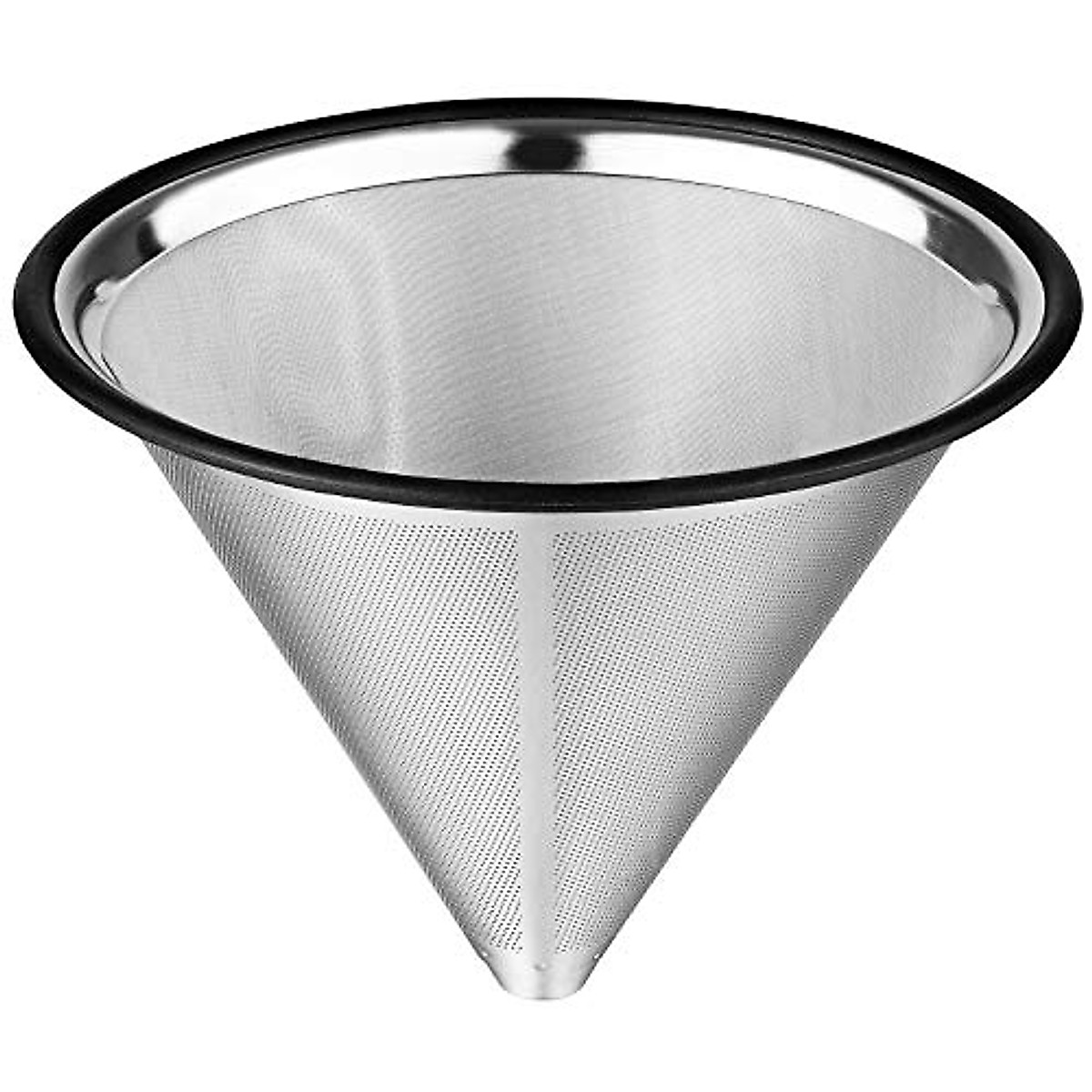 TEEMADE Pour Over Coffee Filter Metal Base Reusable Stainless Steel Coffee Dripper Perfect for Chemex Hario Bodum & Other Coffee Makers Paperless Coffee Filter for Sustainable Brewing