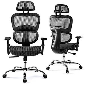 JHK High Back Office Chair Adjustable Height for Executive, Computer Gaming, Conference Room, 28.1D x 26.5W x 48.03H Inch, Black