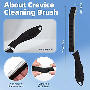 TQRR Hard Bristle Crevice Cleaning Brush-Thin Gap Cleaning Brush, Small Cleaning Brush, Grout Brush, Kitchen Brush, Cleaning Tools for Toilet, Bathroom, Home, Bathtub, Sink, Household, Window (3)