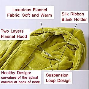 Flygo Women's Long Robe with Hood Soft Warm Full Length Sleepwear Luxurious Plush Fleece Winter Ladies Robes (X-Large, Green)