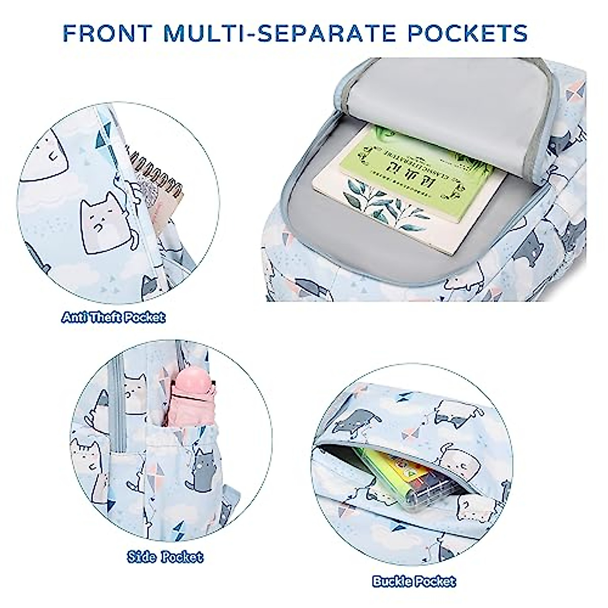 XINWLL Girls Backpack 15.6 Inch Laptop School Bag Cute Kids Kindergarten Elementary Backpacks Middle Schoolbag Large Bookbags for Women Teens Students Anti Theft Travel Daypack