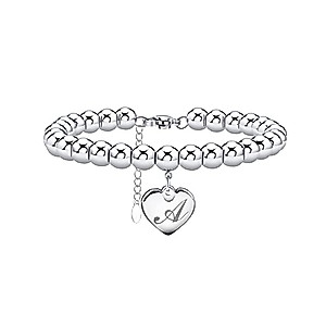 Monily Initial Bracelet for Girl Heart Tag Bead Bracelet Letter A Bracelets Birthday Gifts