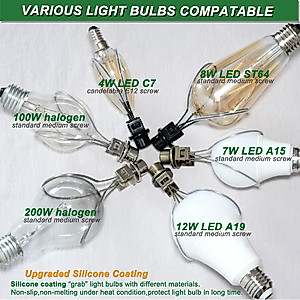 Lamp Shade Light Bulb Clip Adapter,Lamp Shade Holder with Cap Knob Finial and Silicone Levelers,Clip on Lampshade Adapter to Keep Lamp Shade in Place (Gold)