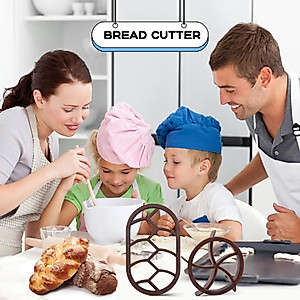 Newmemo Bread Dough Press Mold Set Bread Cutters Baking Bread Rolls Mold Plastic Pastry Cutters Kaiser Stamp Round Oval Classic Bread Press Mold for Baking Supplies