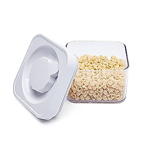 Amazon Basics 5-Piece Square Airtight Food Storage Containers for Kitchen Pantry Organization, BPA Free Plastic