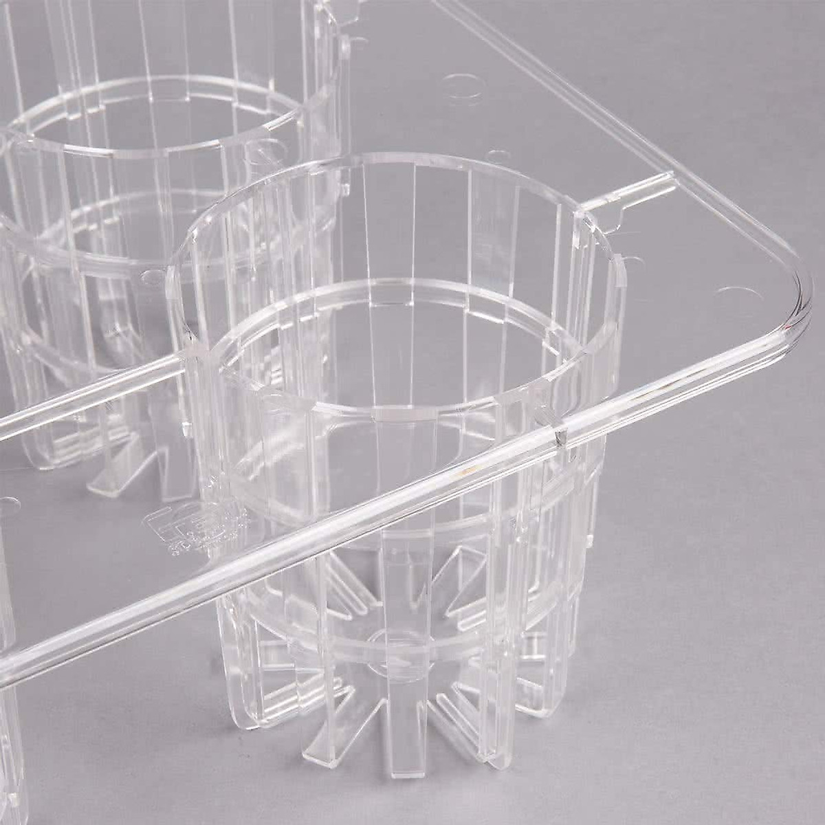 G.E.T. Enterprises Clear Rack with 4 Slots for Salad Dressing Bottles, Break Resistant Dishwasher Safe Polycarbonate Salad Dressing Bottles Collection SDB-32-PC-RACK (Pack of 1)