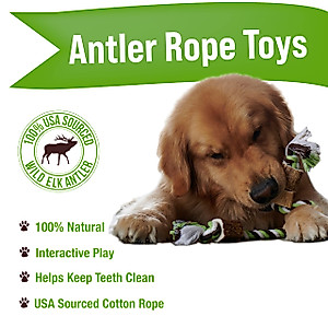 Buck Bone Organics Elk Antler Cotton Rope Chew Toy (Large/Jumbo)
