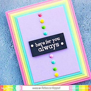 Waffle Flower A2 Layers Die - Set of 17 Nesting Rectangle Panel Mat Layer Craft Cutting Dies for Cardmaking; Sized at 4-1/4" x 5-1/2" Down; 1/8" min. Border Between Next-Door Layers