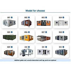 Foldout 20ft Prefab Container Houses Mobile Folding Container House Prefabricated Homes with 2 Bedrooms, 1 Living Room, 1 Kitchen, Folding Houses for Office Small Home
